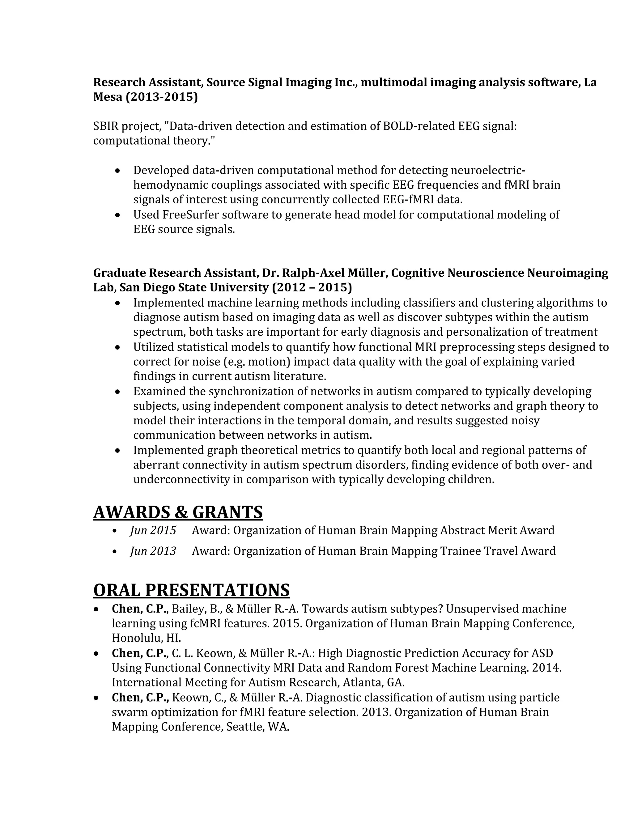 CV_ColleenChen_2015 | PDF | Computer Networking | Computing