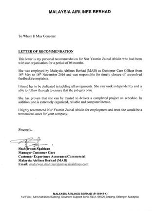 MAB Letter of Recommendation | PDF