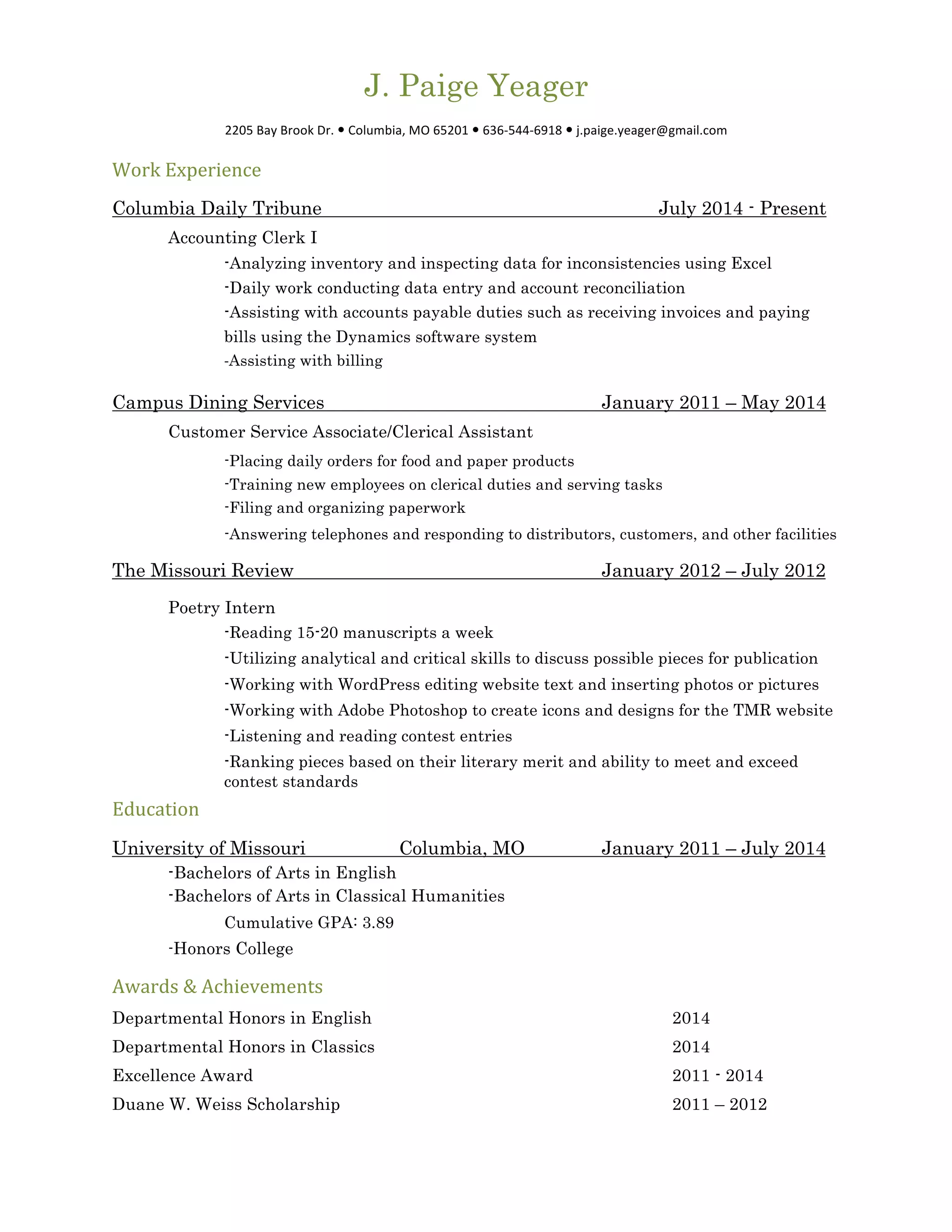 Yeager-Resume-0815 | PDF