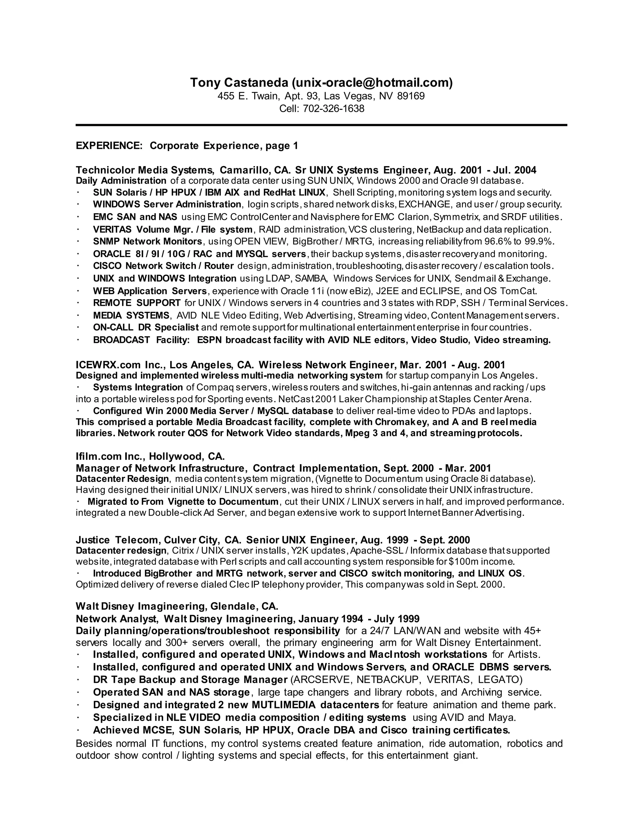 Resume-SystemEngineer | DOCX
