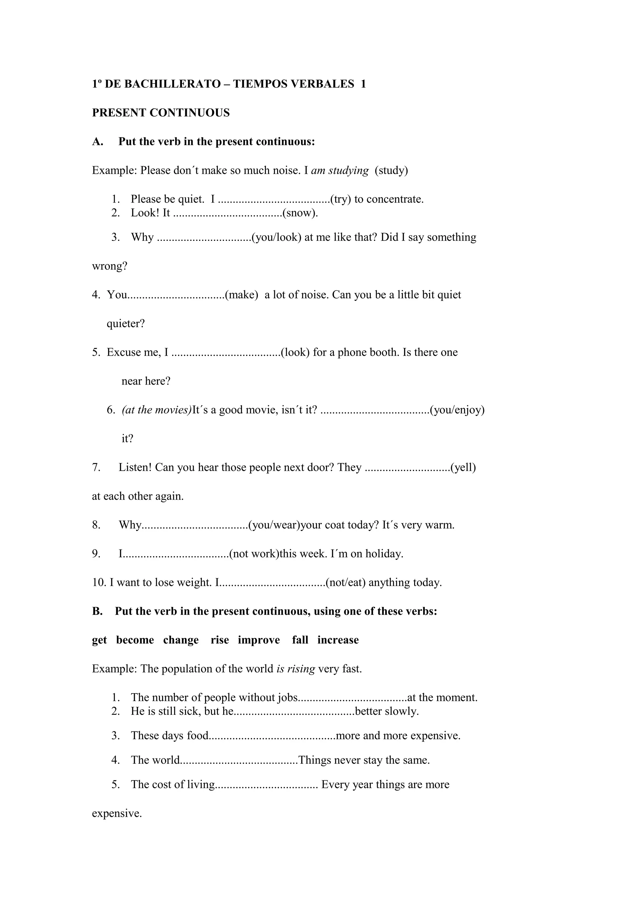 1ºbach review of tenses | DOC