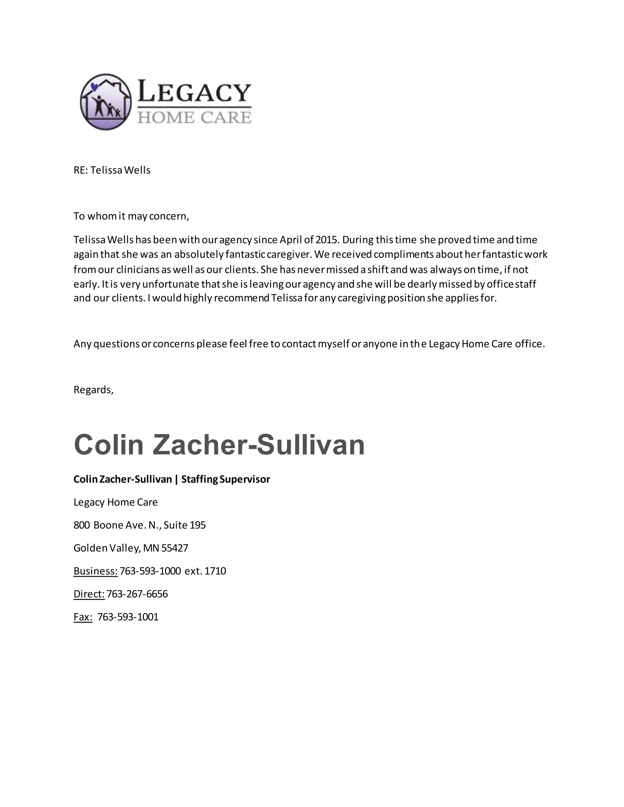 RECOMMENDATION LETTER | DOCX