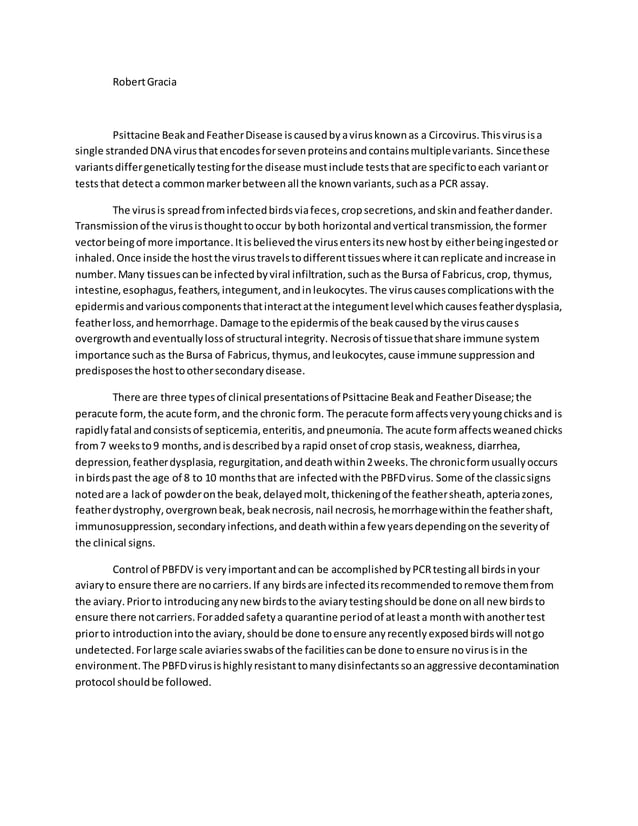 Psittacine Beak and Feather Disease | DOCX | Infectious Diseases ...