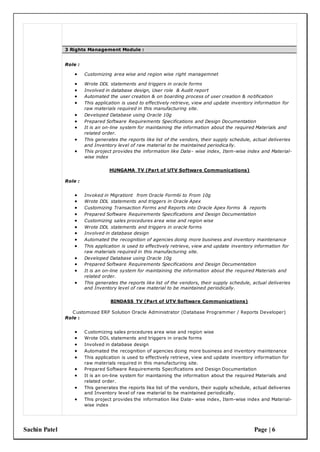 SACHIN_Cv | DOCX | Databases | Computer Software and Applications