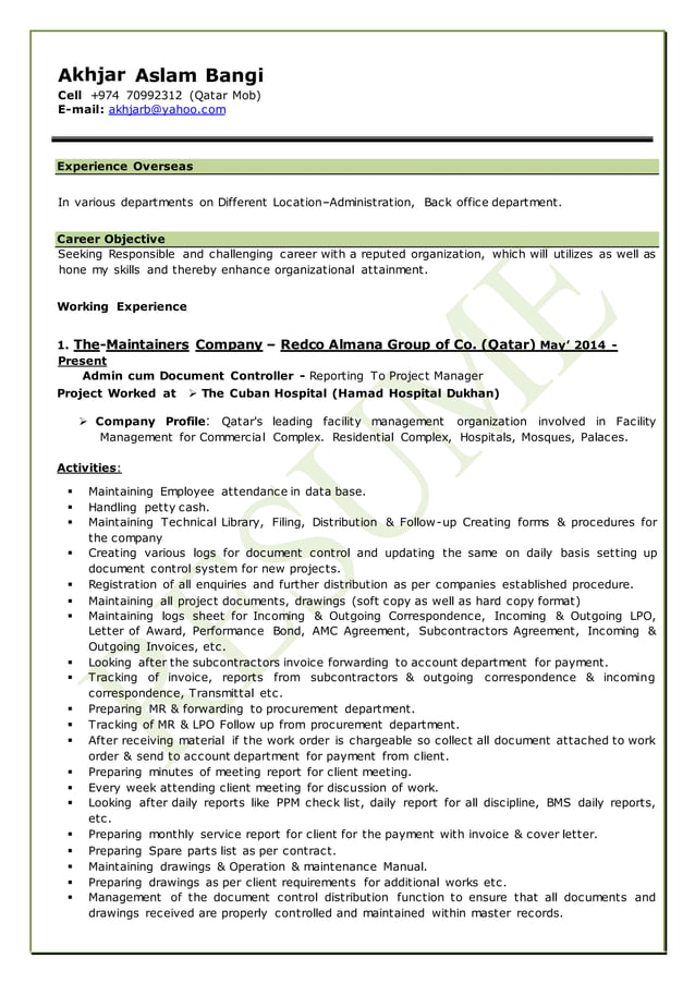 DOCUMENT CONTROLLER | DOCX