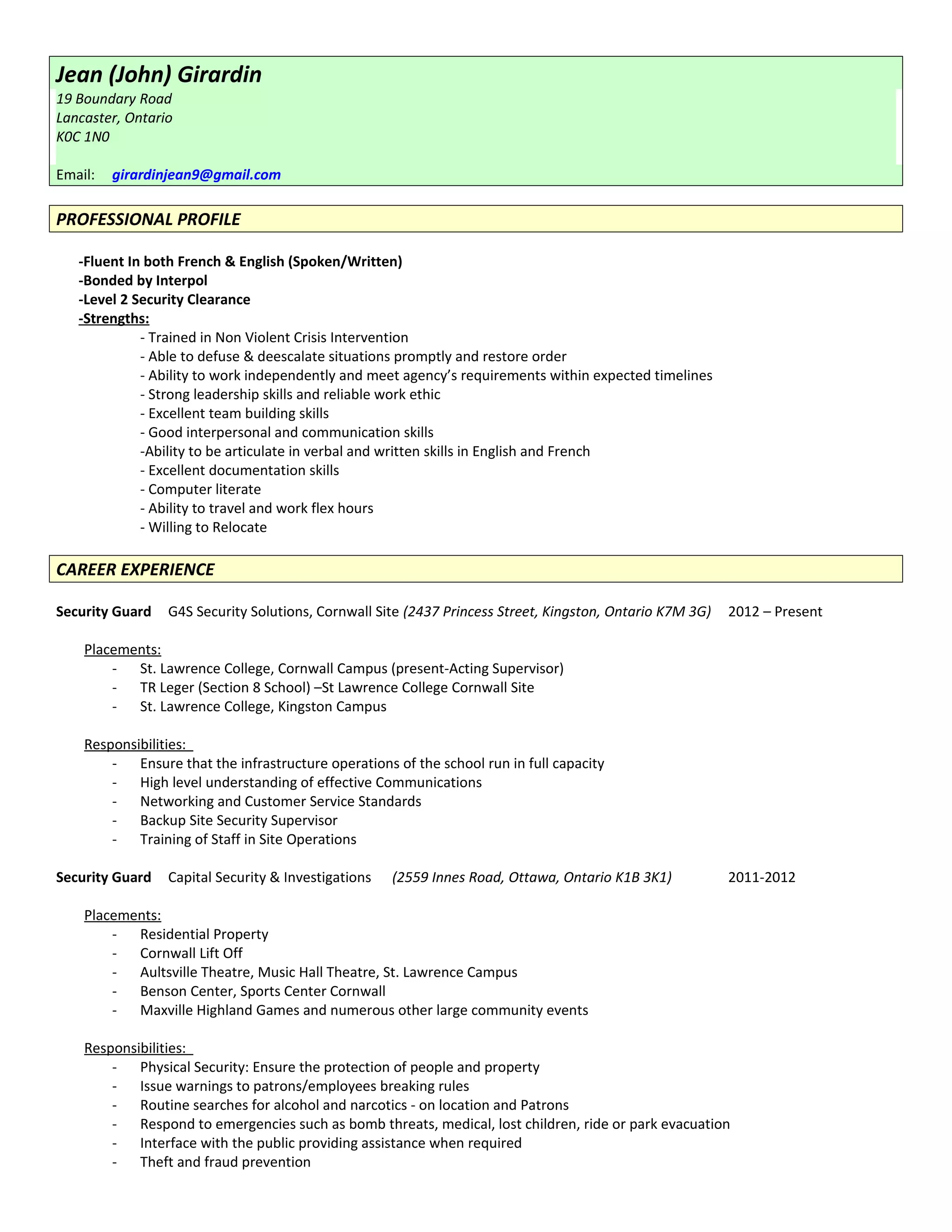 Jean CV | DOC