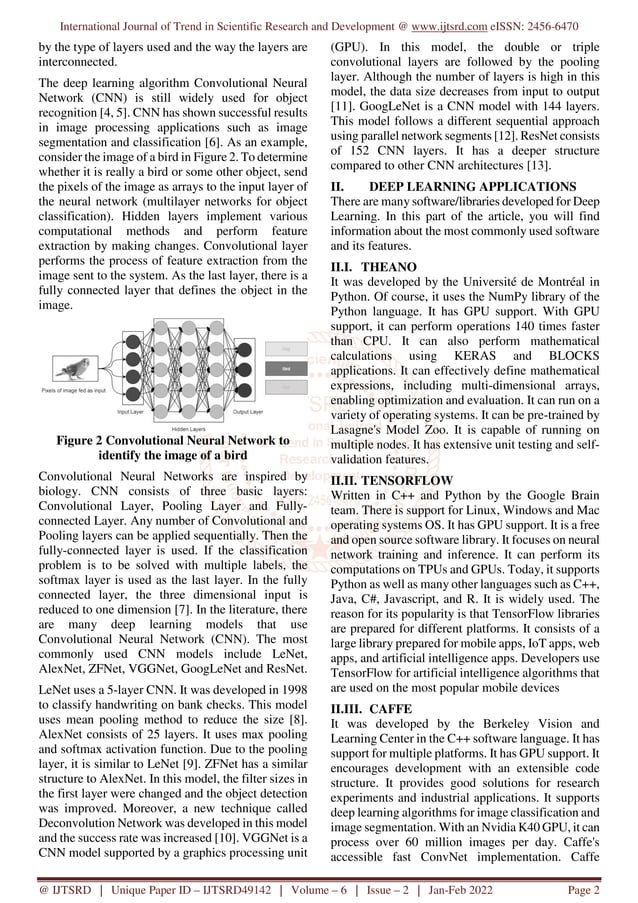 Deep Learning Applications and Image Processing | PDF