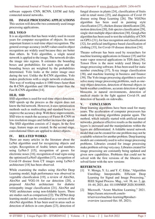 Deep Learning Applications and Image Processing | PDF