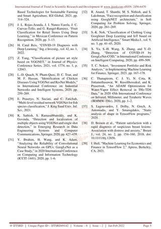 Deep Learning Applications and Image Processing | PDF