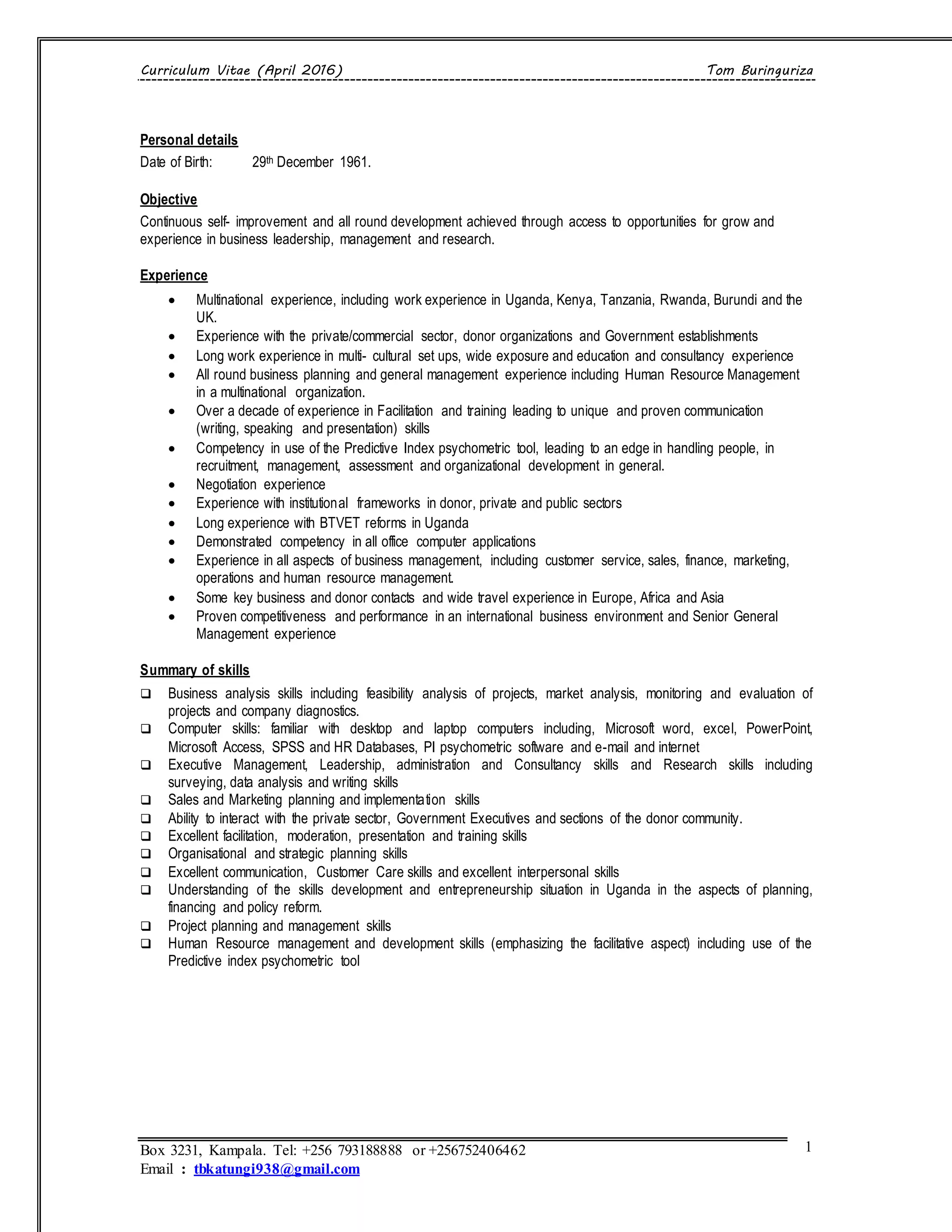 April 2016 Tom CV | DOCX