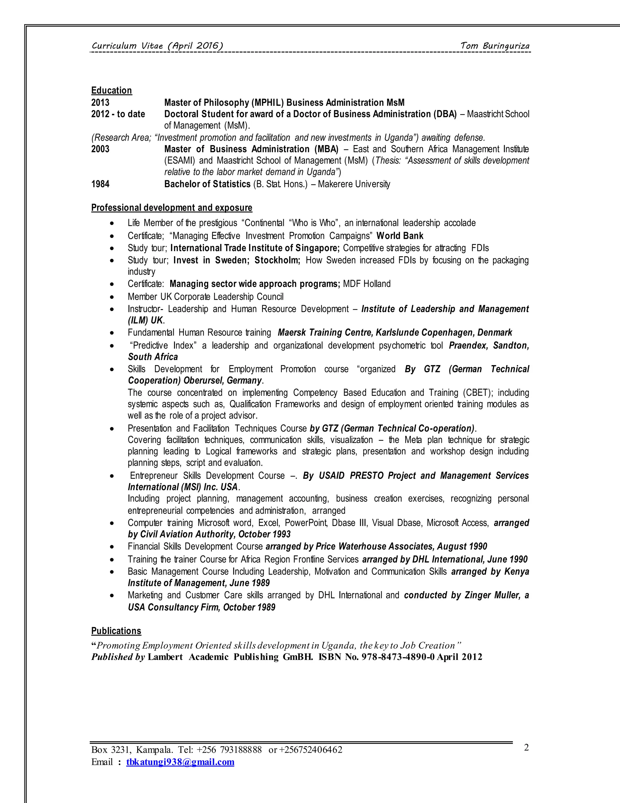 April 2016 Tom CV | DOCX