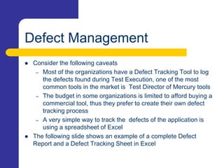 defect tracking and management | PPTX