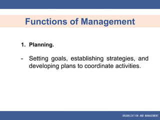 definition and functions of management | PPTX