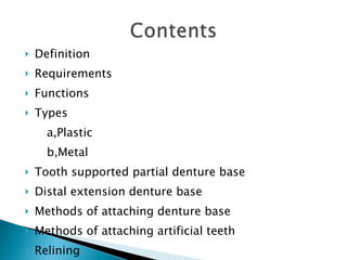 denture base considerations | PPT