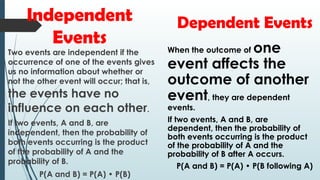 probability of DEPENDENT and INDEPENDENT events | PPT