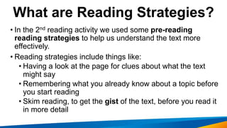 Reading Comprehension Strategies for ESL Students | PPTX