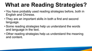 Reading Comprehension Strategies for ESL Students | PPTX