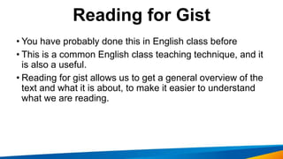 Reading Comprehension Strategies for ESL Students | PPTX