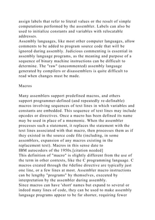1 Describe different types of Assemblers.Assembly language.docx