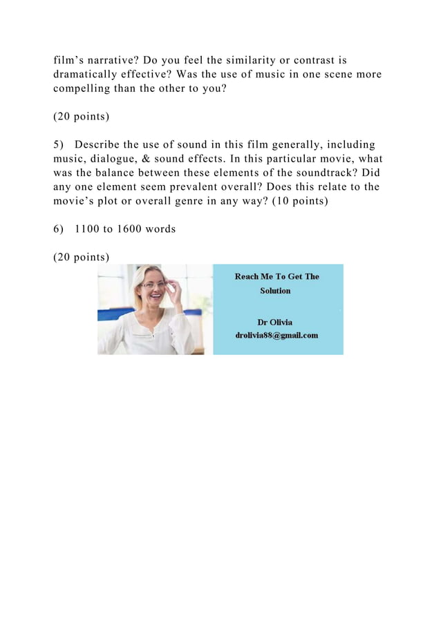 1) Describe the movie plot, characters, intended audience, etc. | PDF