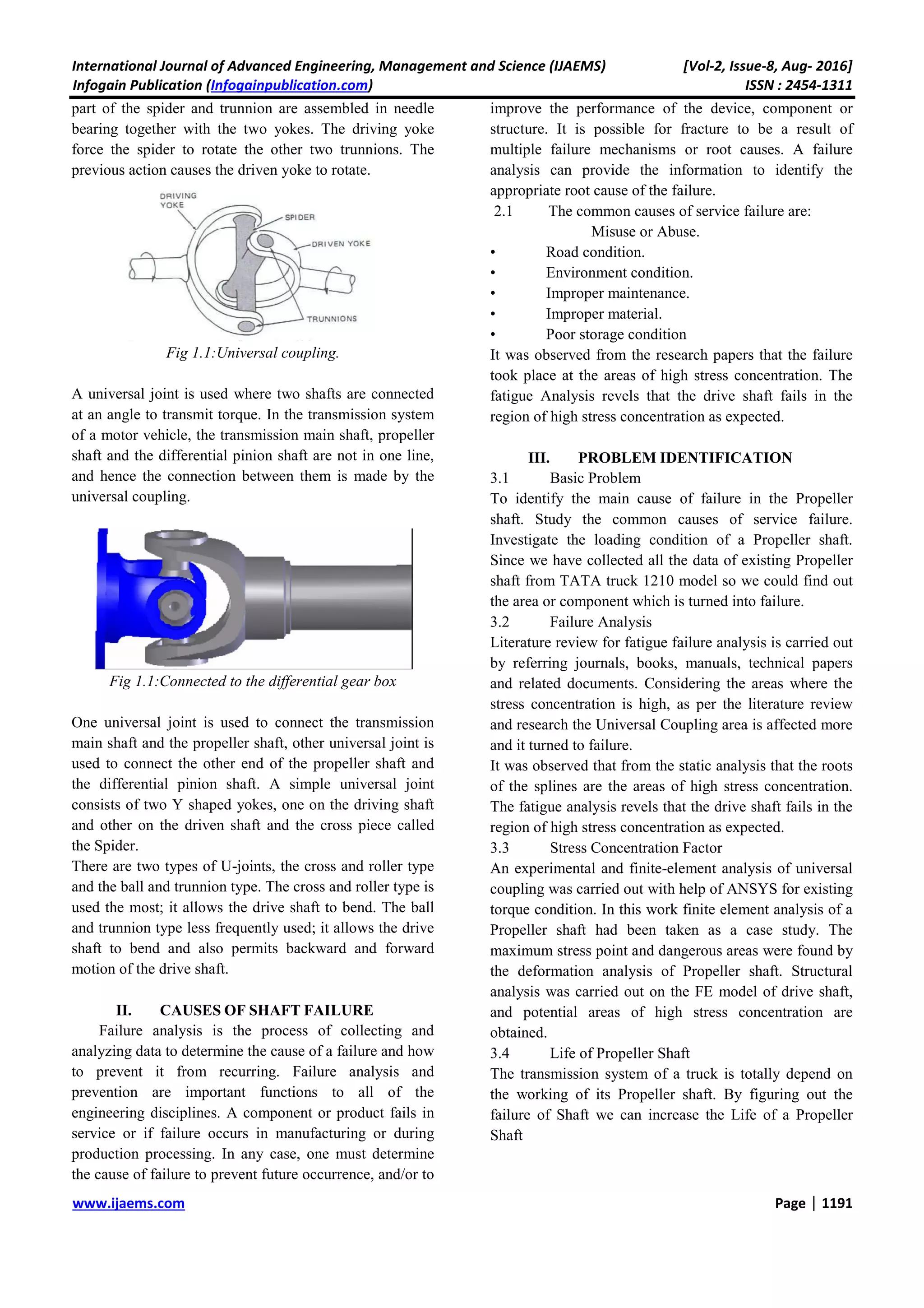design, failure analysis and optimization of a propeller shaft for ...
