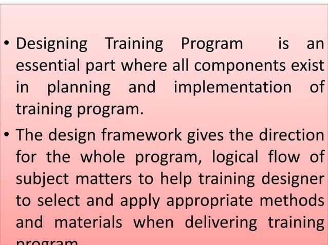 Designing Training Program.pptx27 | PPTX | Business | Business and Finance