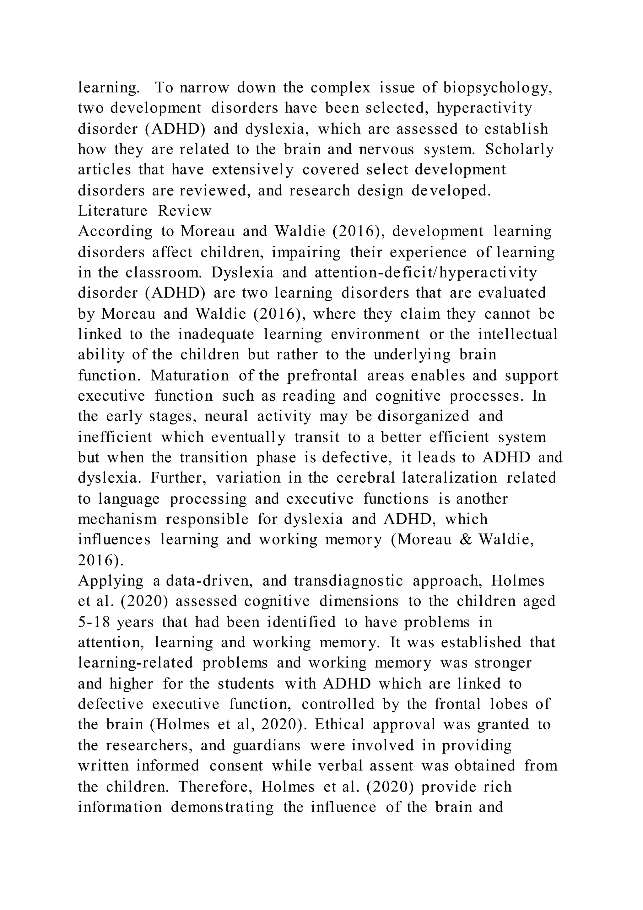 1Developmental Disorders, Learning, and Me | DOCX