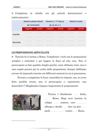 Italiano lezione 2 | PDF