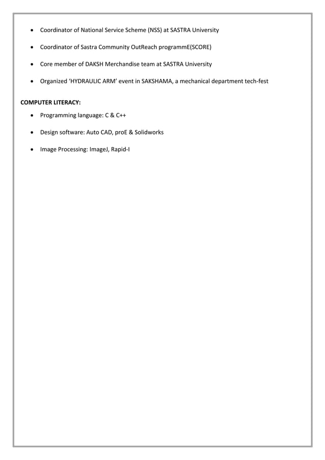 bcs resume | PDF