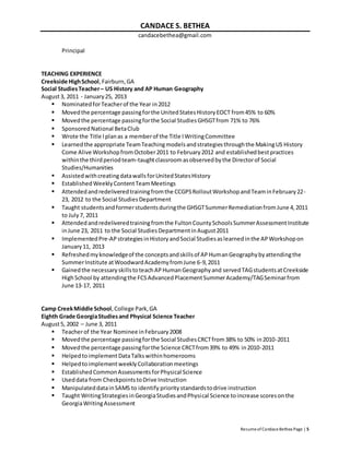 Candace Bethea Resume principal revised april 2016 no address | DOCX