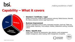 BSI Software - Client Presentation 2015 | PPTX