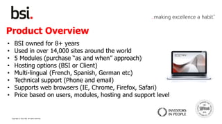 BSI Software - Client Presentation 2015 | PPTX