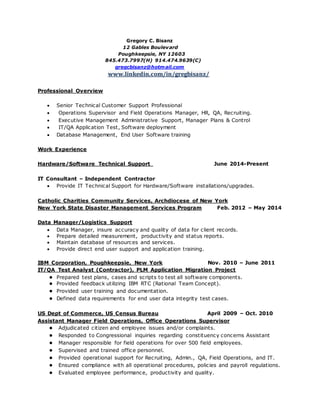Greg Bisanz Resume Updated Jan 2,2016 | DOCX