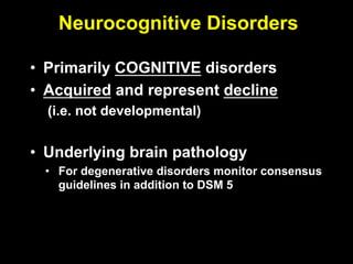 DSM5 Nuerocognitive Disorders - Allyson Rosen | PDF
