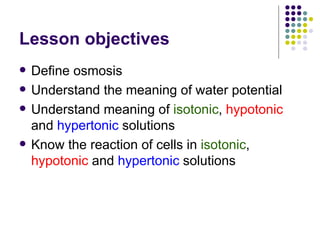 Chapter 3 Movement of Substances Lesson 1 - Diffusion and Osmosis | PPT