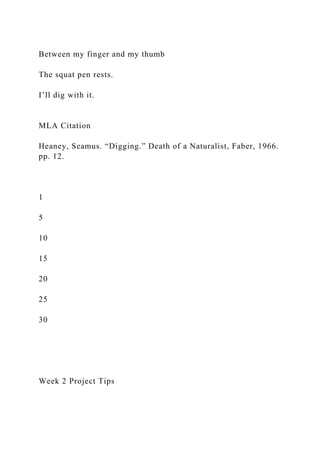 1 Digging,” by Seamus Heaney (1966) Between my fi.docx