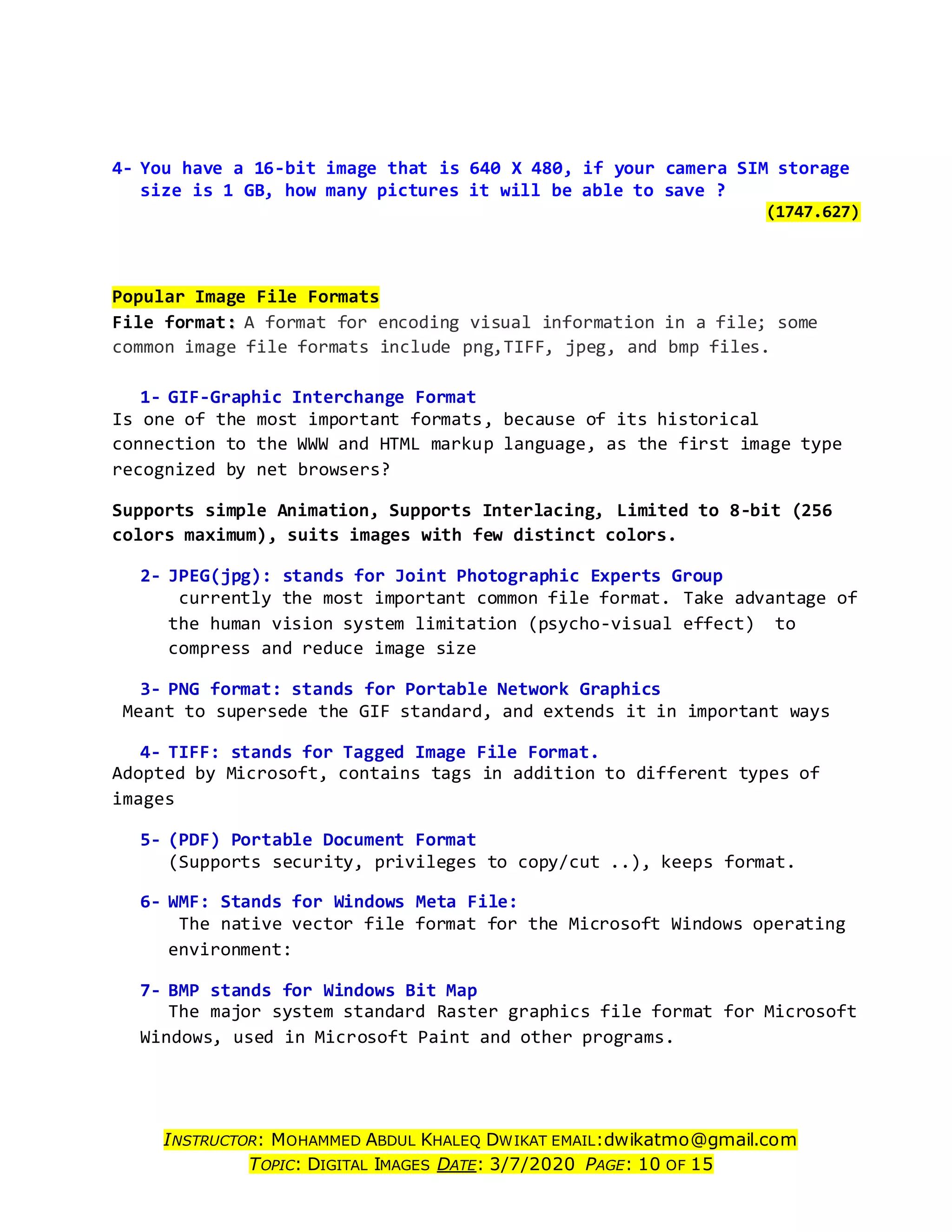 Multimedia digital images | DOCX