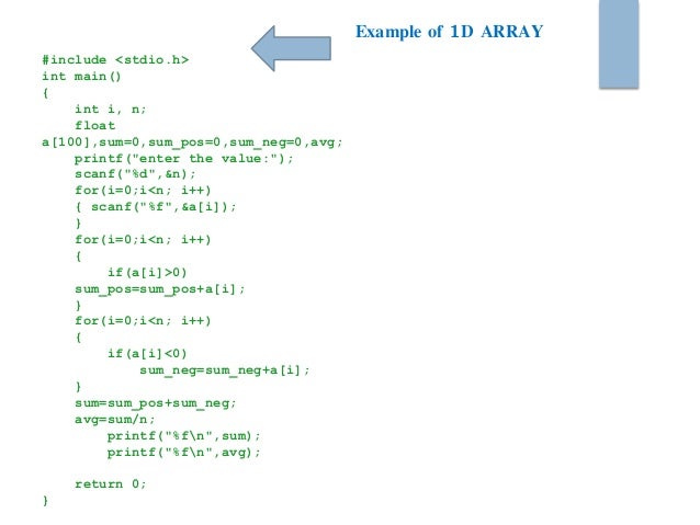 One Dimentional Array