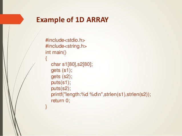 One Dimentional Array