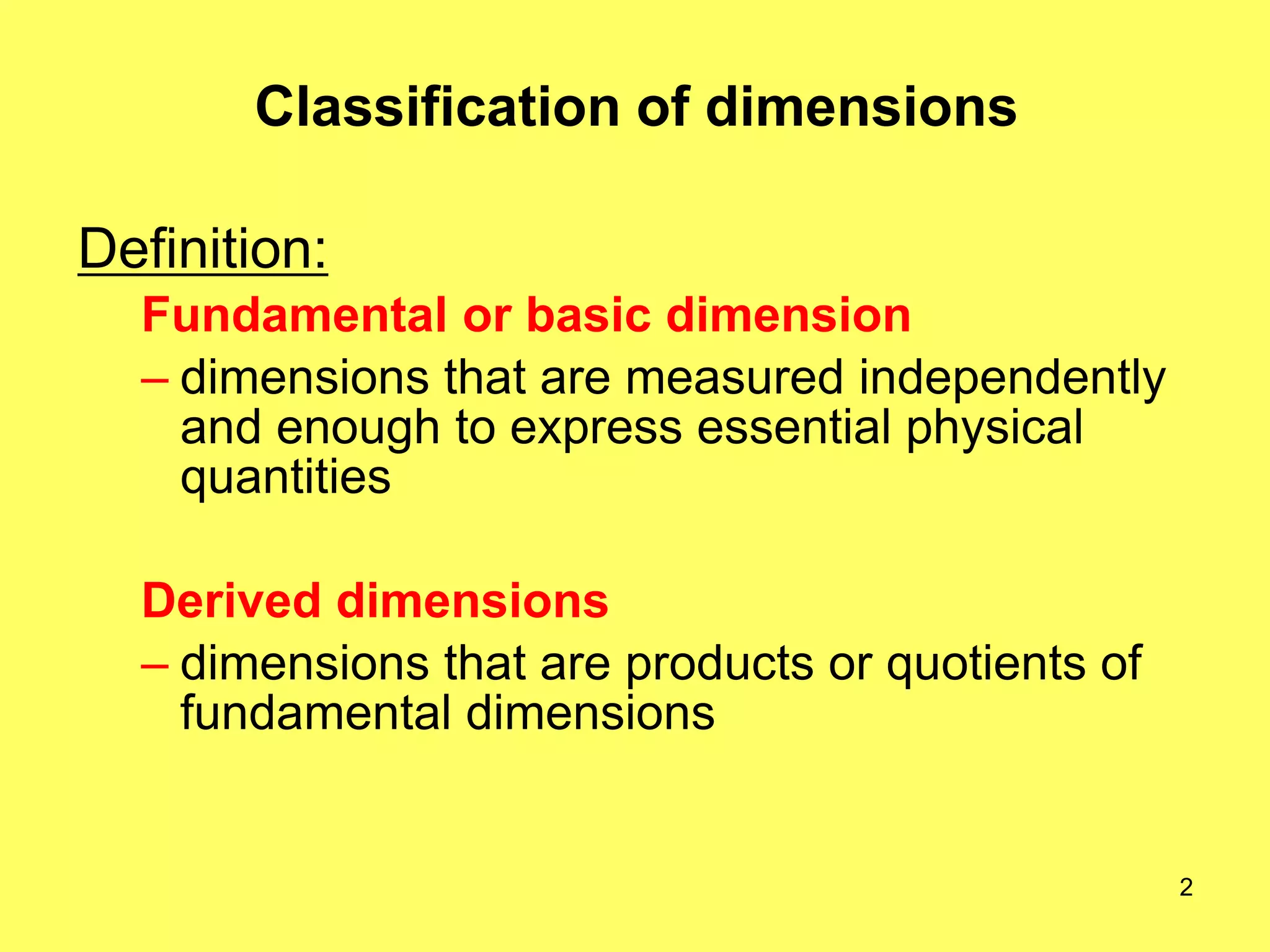 1 dimensions and units | PPTX