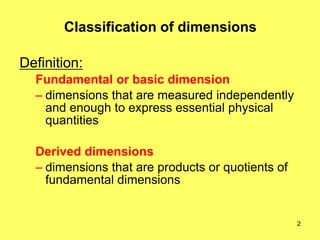1 dimensions and units | PPTX