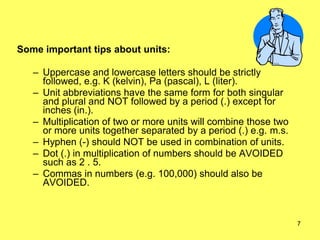 1 dimensions and units | PPTX