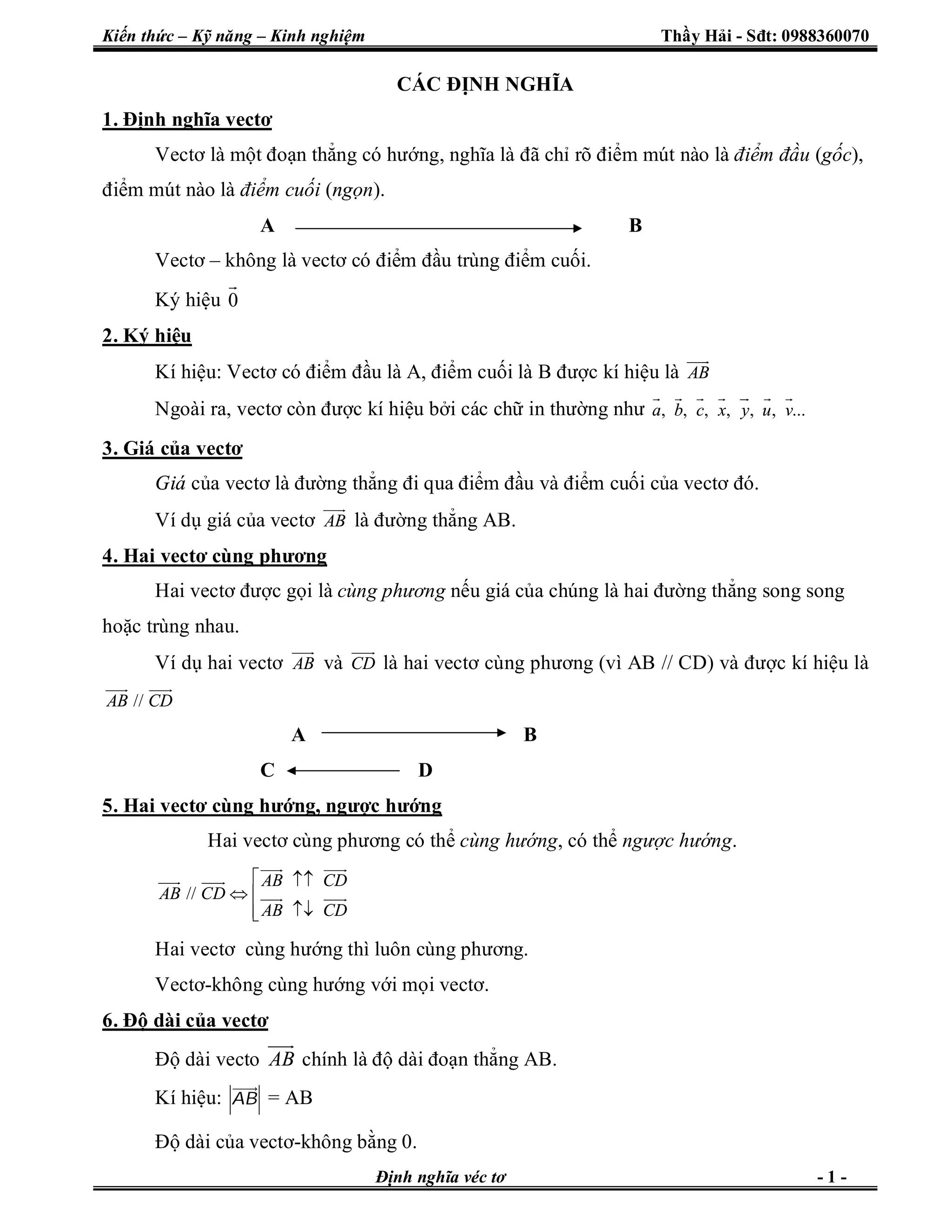 1 dinh nghia vec to | PDF