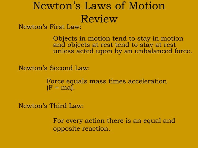 Newton's 3 laws of Motion | PPT