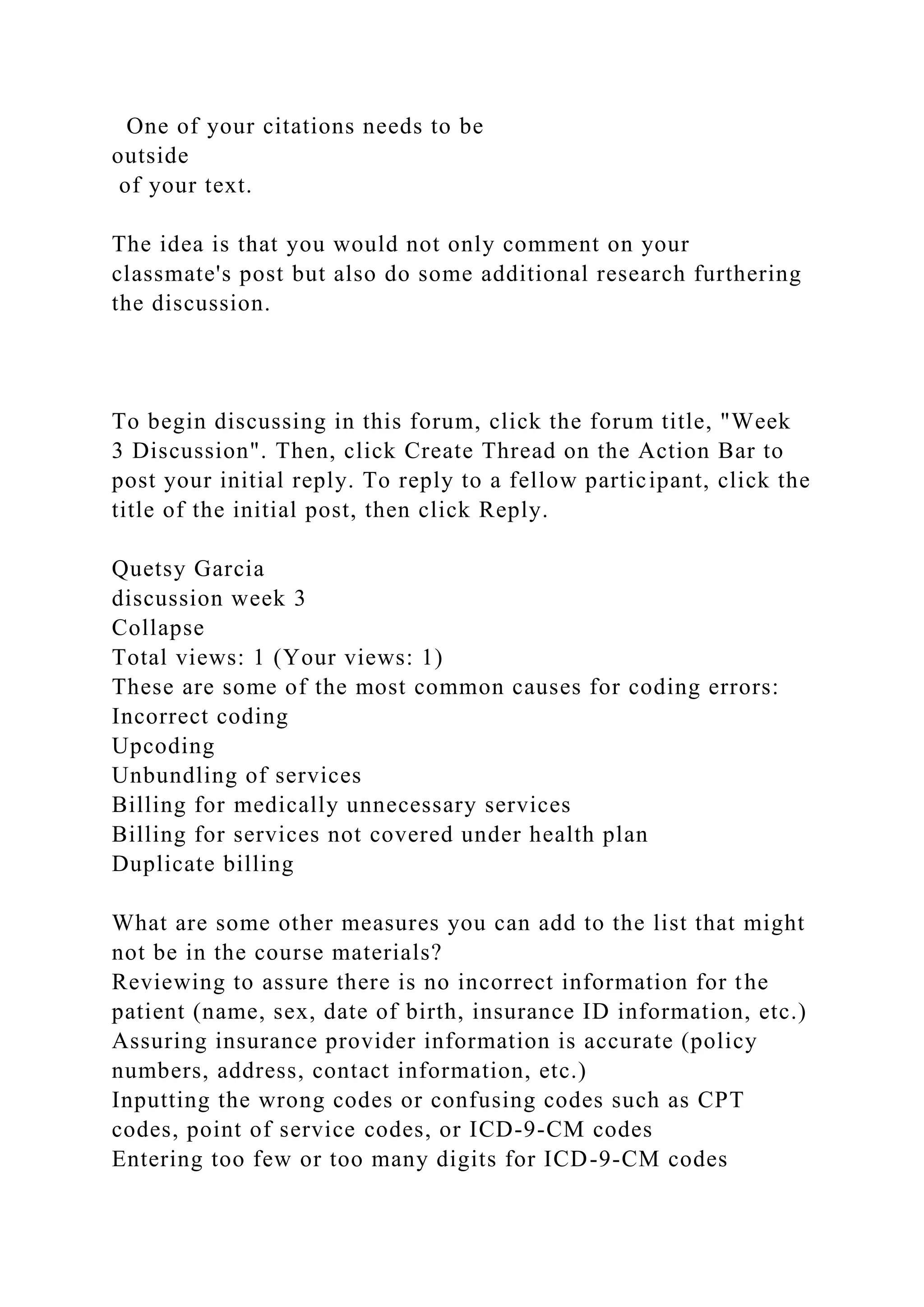 1 Discuss Some Common Causes For Coding Errors And The Preventatidocx 