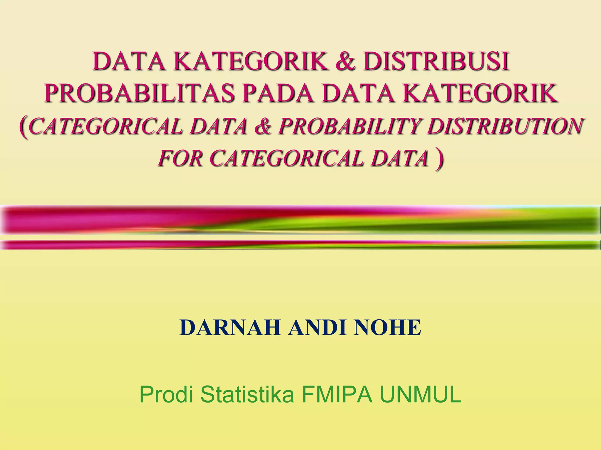 Distribusi diskrit dan data kategorik | PPT