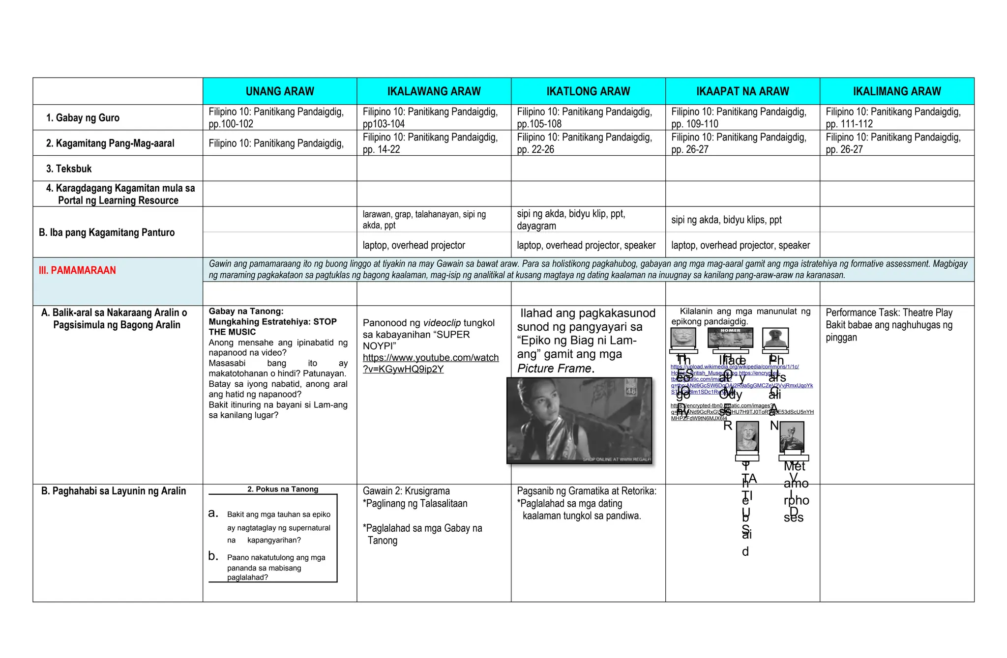 1 DLL IN FILIPINO 10. Aralin 1.1. Ang Mtilohiya ng Roma (Cupid at ...