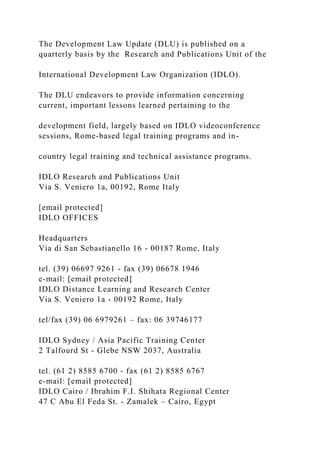 1DLU - Development Law Update © IDLO 2006 - IDLO Making .docx