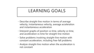 1 d motion | PPTX | Physics | Science