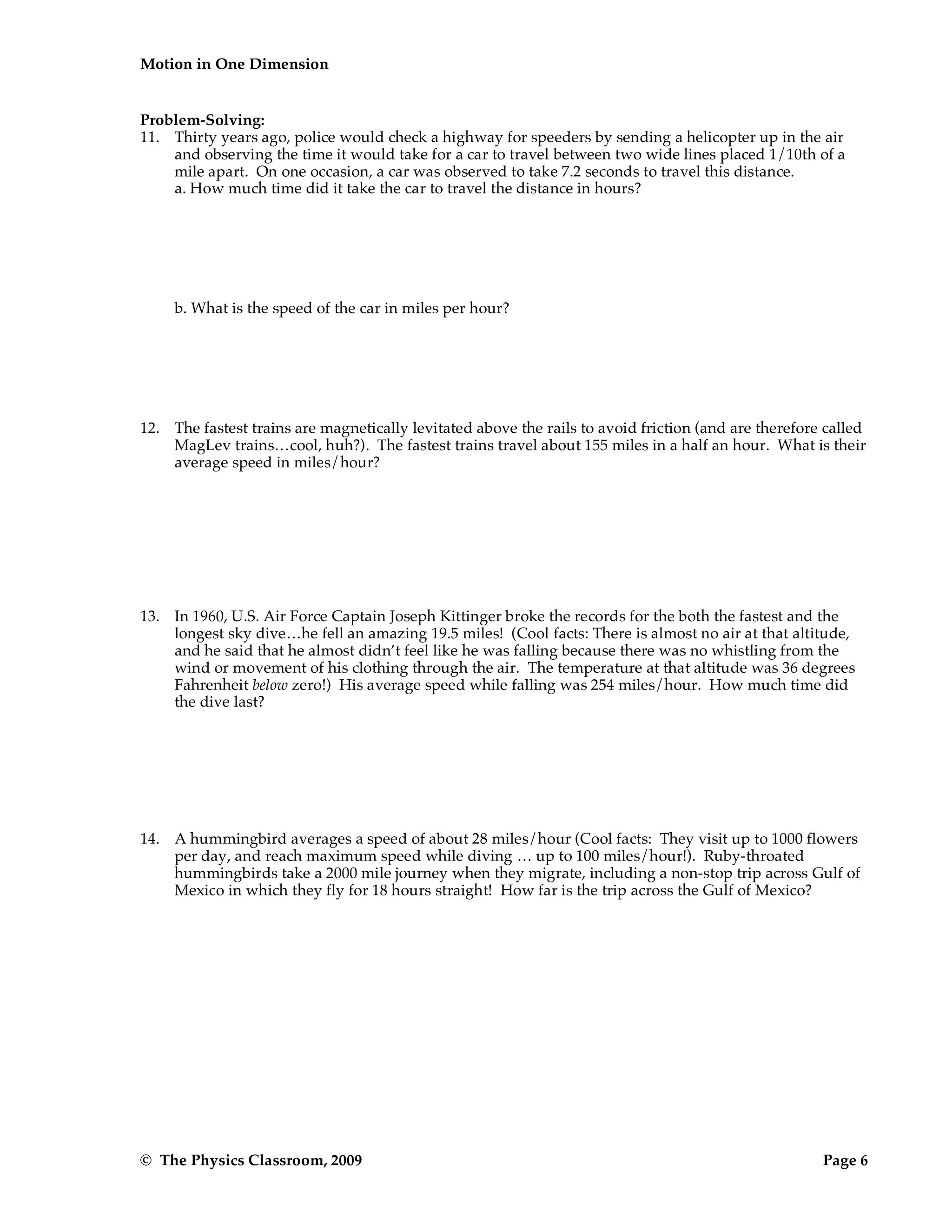 1d motion worksheet_packet | PDF